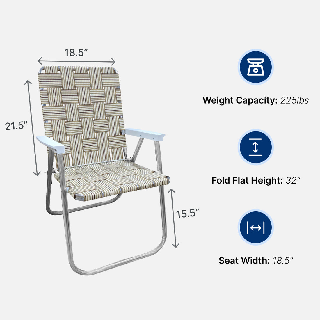 Free Shipping - Tan Classic Lawn Chairs | Lawn Chair USA
